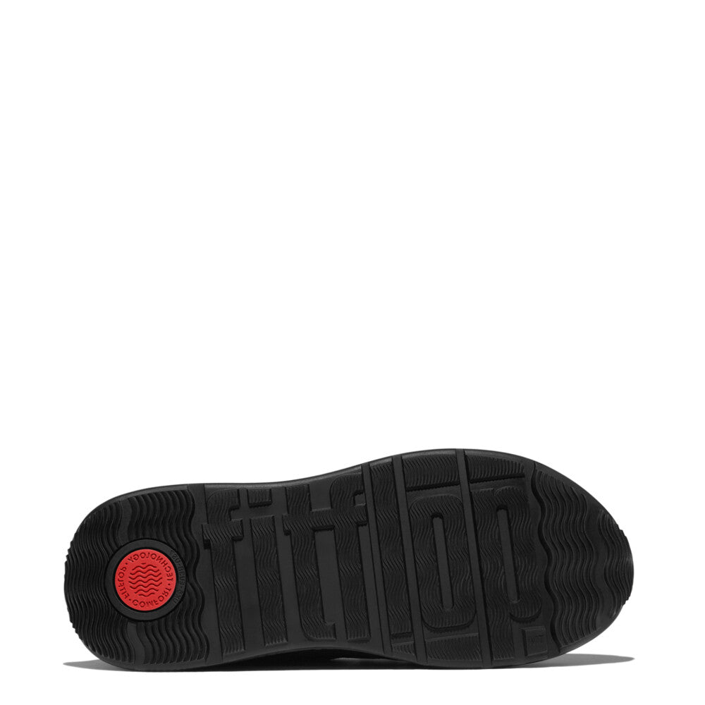 F-MODE SUEDE/KNIT FLATFORM SLIP-ON LACED SNEAKERS｜fitflop